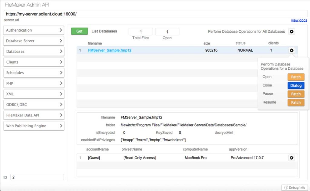 FileMaker 18: New Version of the Admin API | Developer Insights