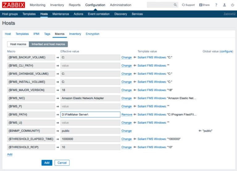 FileMaker Server Monitoring with a FileMaker Zabbix Configuration