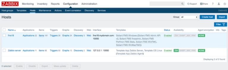 FileMaker Server Monitoring with a FileMaker Zabbix Configuration